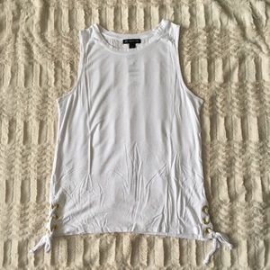 INC International Concepts | Tops | Inc Womens Lace Up Tank Top White ...